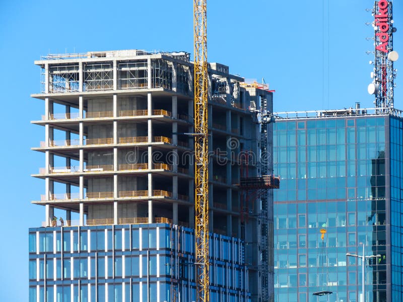 Skyscraper Construction Site. Finishing of the Second Tower USCE 2 ...
