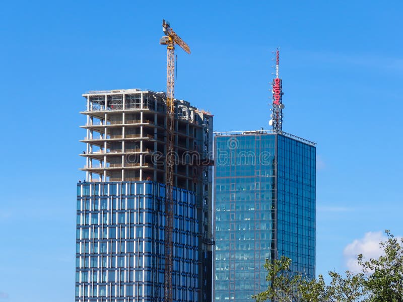 Skyscraper Construction Site. Finishing of the Second Tower USCE 2 ...