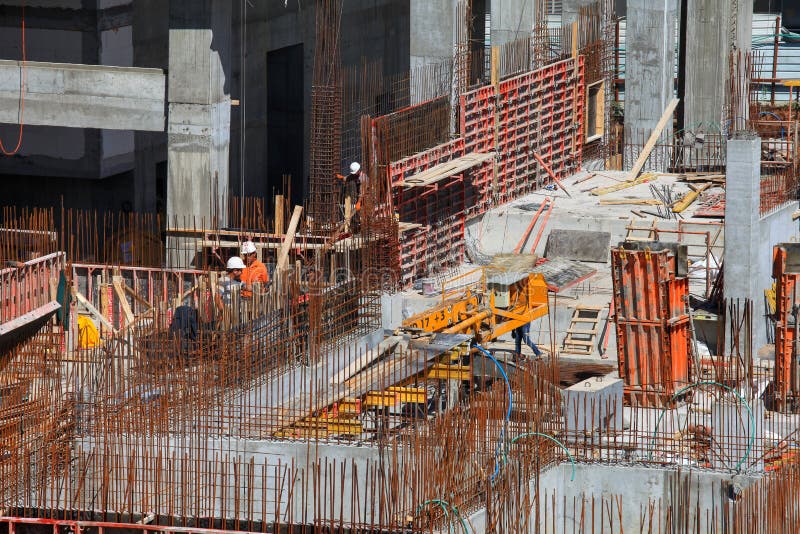 Skyscraper Construction Site Editorial Stock Image - Image of blue ...