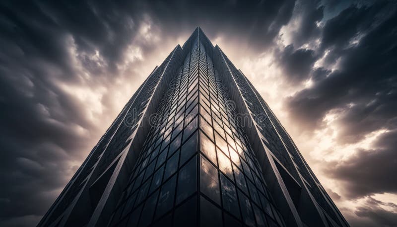Skyscraper dark concept stock illustration. Illustration of background ...