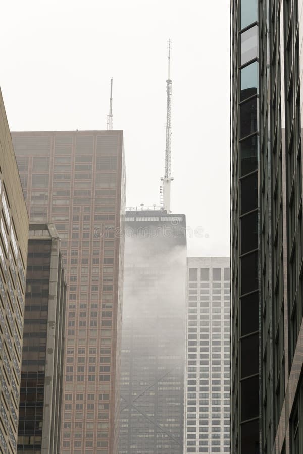 Skyscraper in the Fog, Chicago, USA Stock Image - Image of construction ...