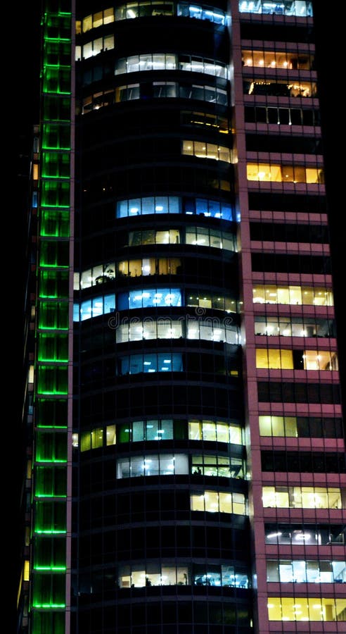 Skyscraper House Windows Night View Texture Stock Photo - Image of dark ...