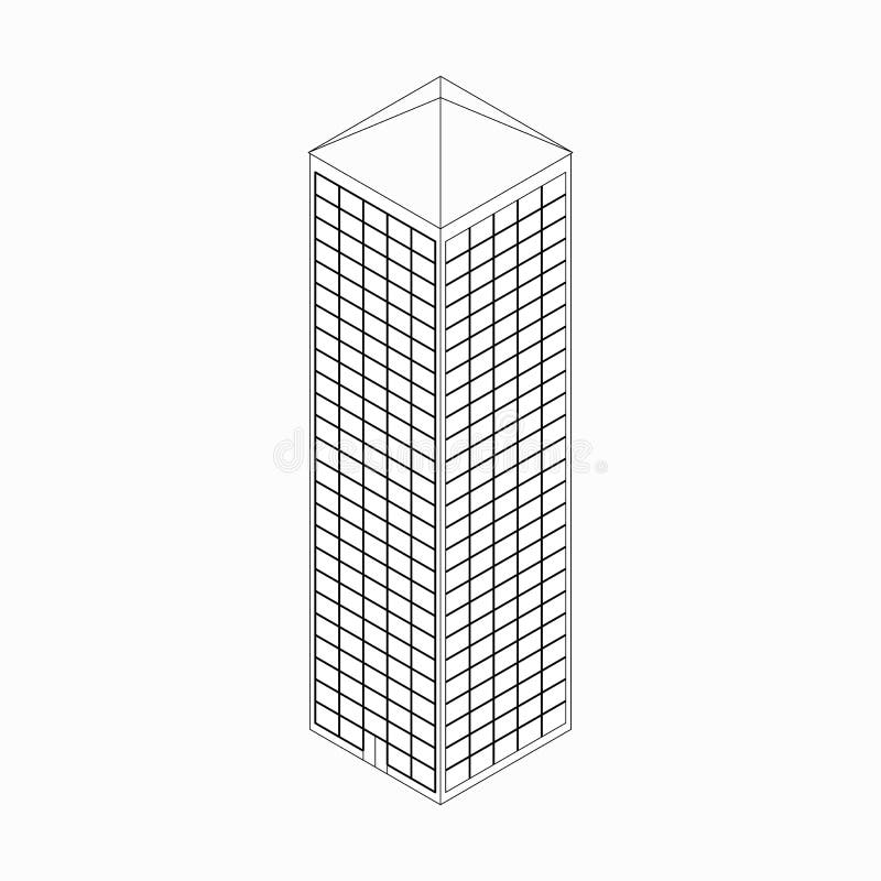 Skyscraper Icon, Isometric 3d Style Stock Vector - Illustration of ...