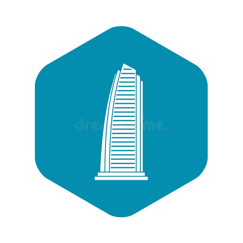 Skyscraper Icon, Simple Style Stock Vector - Illustration of landmark ...