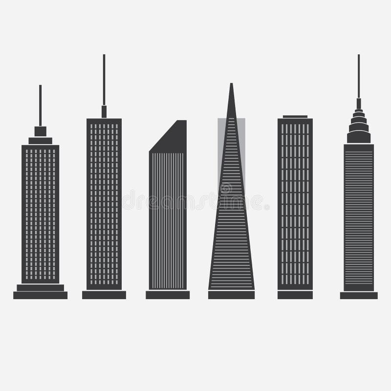 Skyscraper Icons stock vector. Illustration of corporate - 32681045