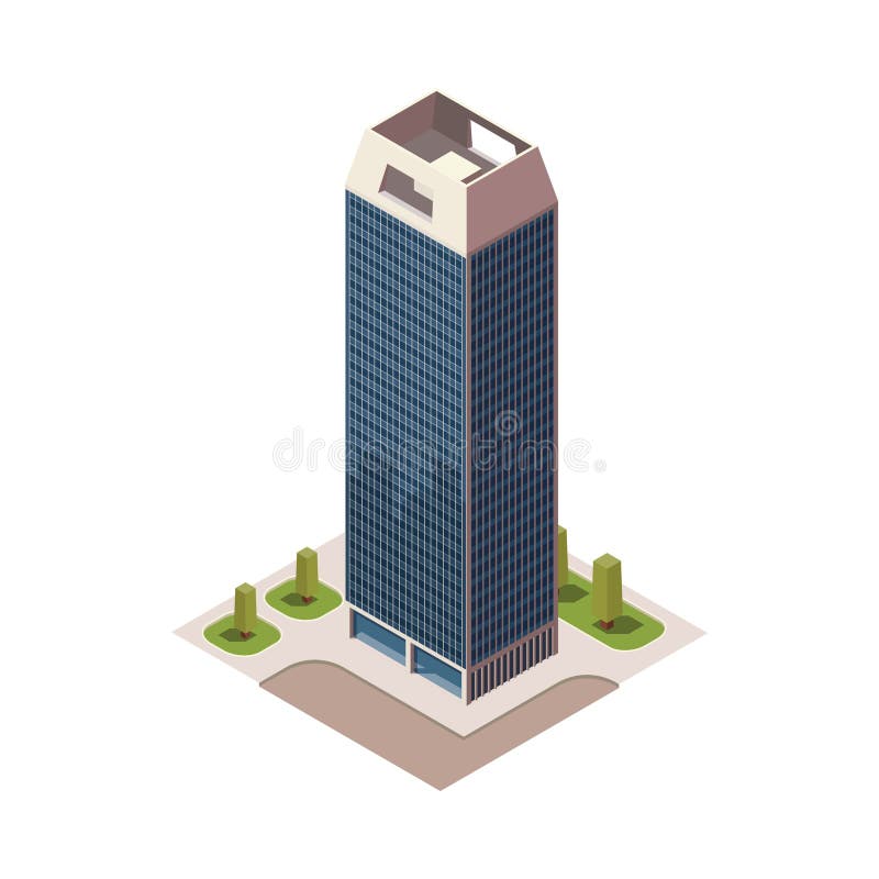 Skyscraper Isometric Icon stock vector. Illustration of contemporary ...