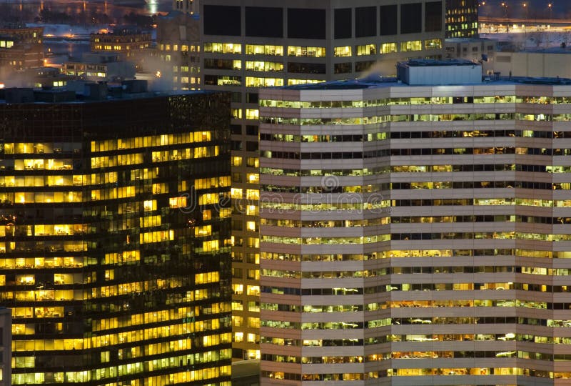 Skyscraper Light Detail at Dusk in American City Stock Photo - Image of ...