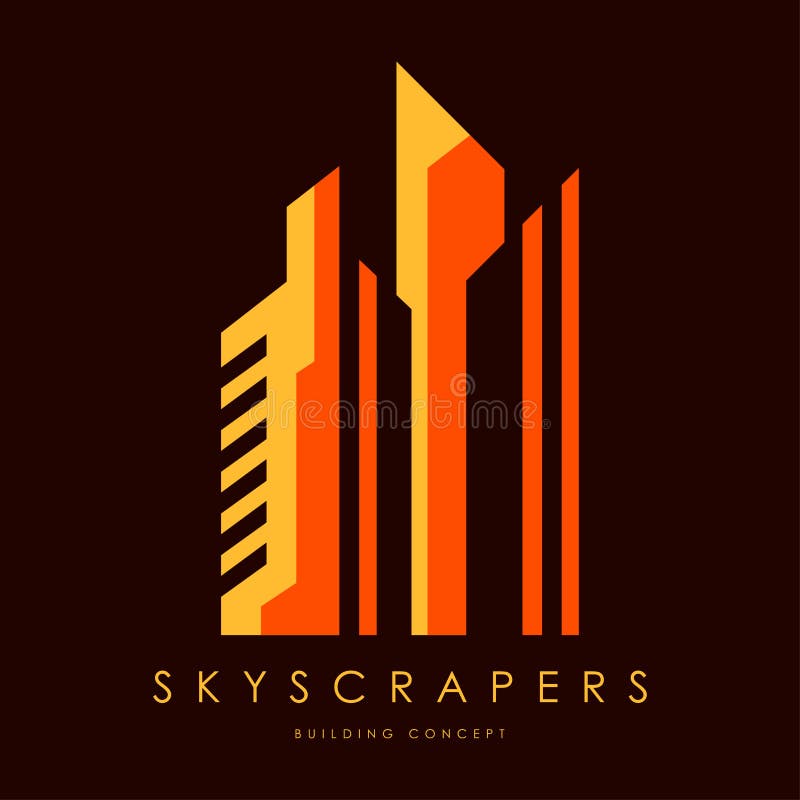 Skyscraper Logo Design Concept Vector Stock Illustration - Illustration ...