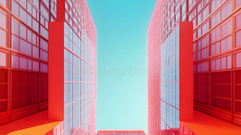 Skyscraper Looking Up Architectural Space Background Stock Illustration ...
