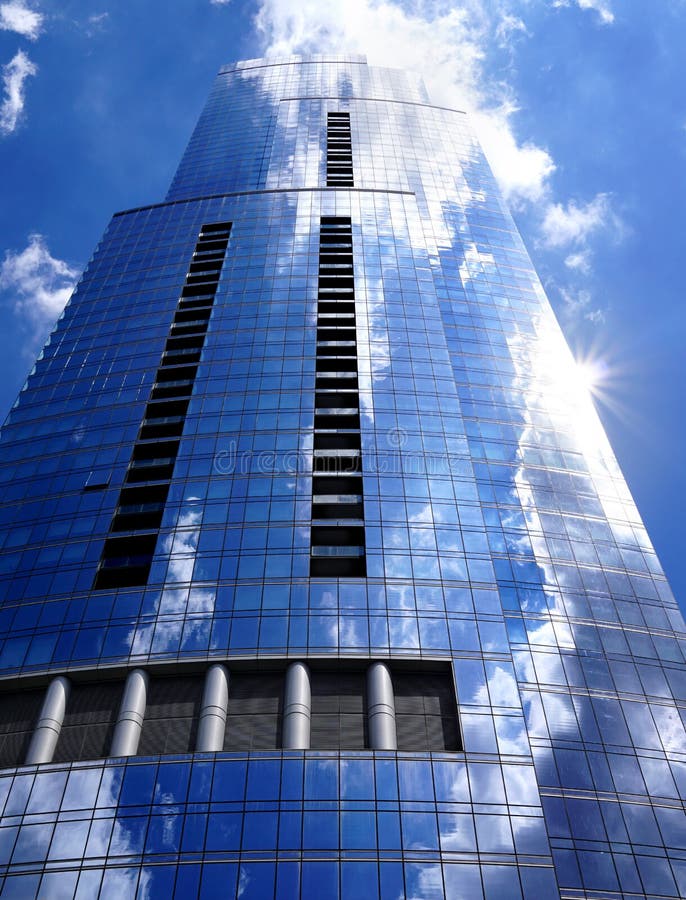 Skyscraper with Mirrored Windows Close-up Stock Image - Image of facade ...