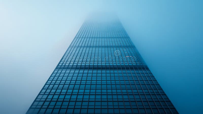 Skyscraper in the Mist.Twilight Towers Stock Illustration ...