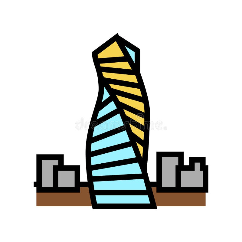 Skyscraper Modern Building Color Icon Vector Illustration Stock ...