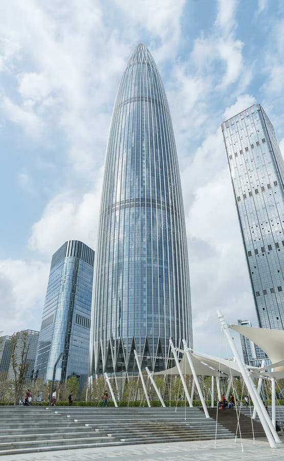 Skyscraper and Modern Office Building in Downtown District of Shenzhen ...