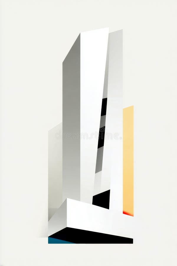 Skyscraper Month Minimalist Abstract Geometric Architecture with White ...