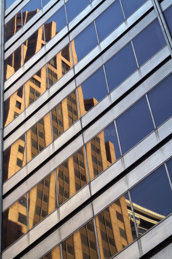 Reflection of a Skyscraper in the Windows of Another Skyscraper Stock ...
