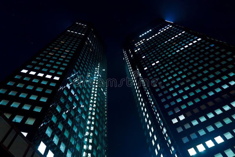 Skyscraper at Night stock image. Image of germany, downtown - 28704143