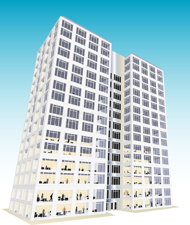 Skyscraper section stock vector. Illustration of draft - 13450931