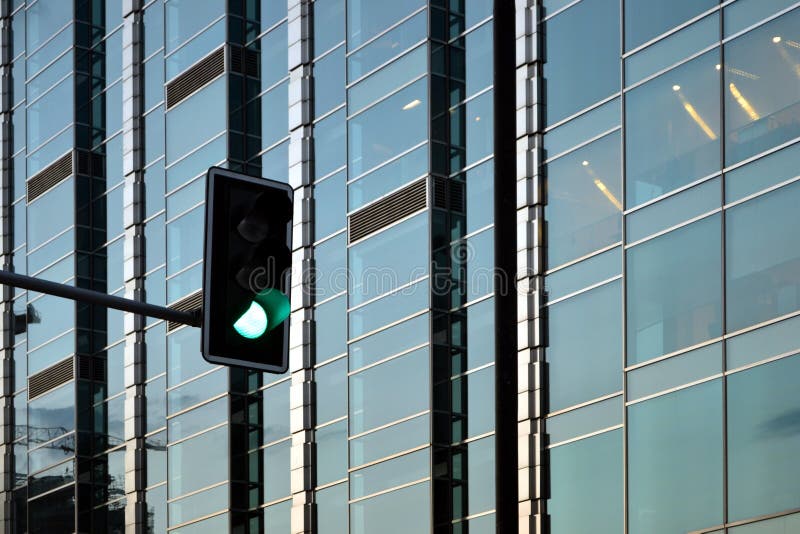 Skyscraper, Office Building, Green Light Stock Image - Image of life ...