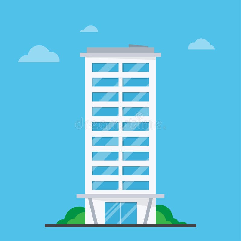 Company Building in Flat Style Stock Vector - Illustration of flat ...