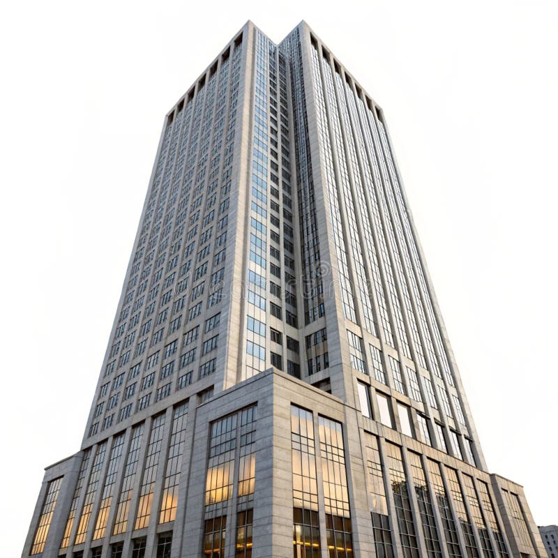 Skyscraper Office Isolated on White Background Stock Illustration ...