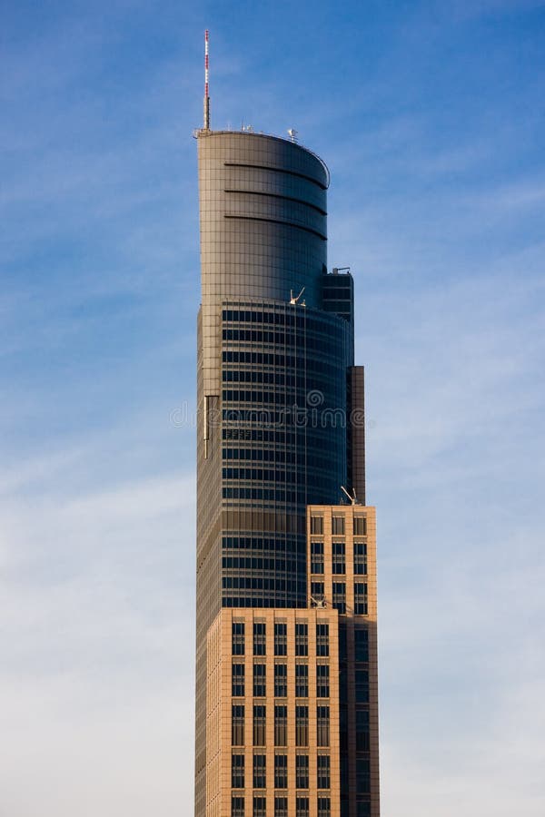 Skyscraper over blue sky stock image. Image of headquarters - 7373337