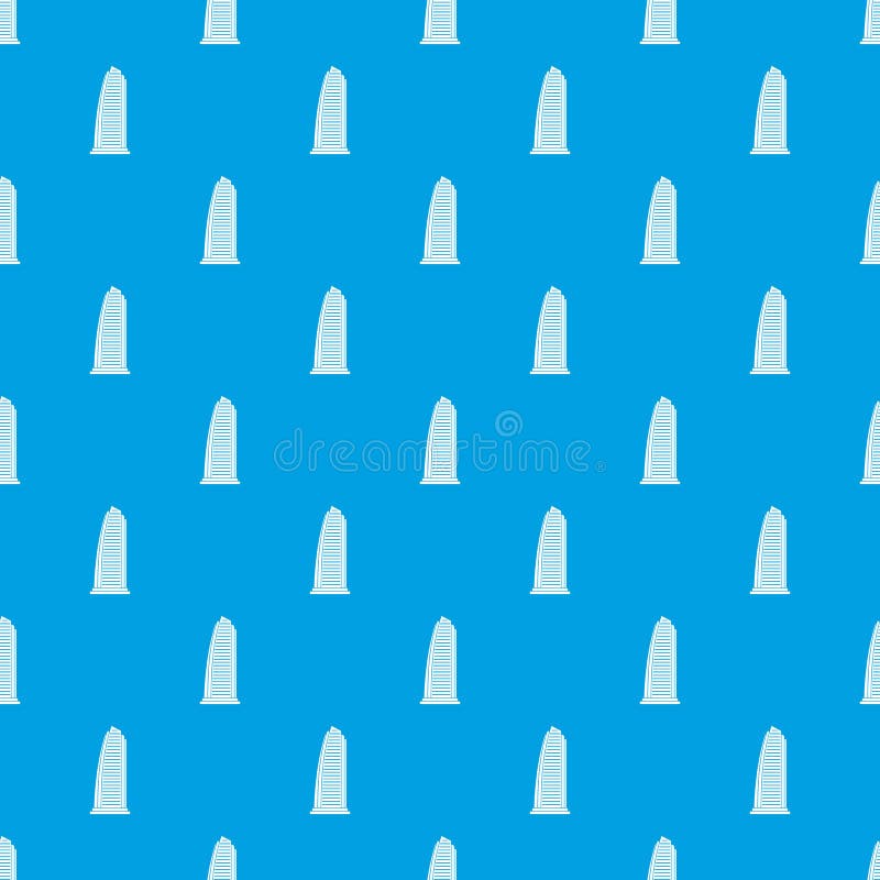 Skyscraper Pattern Seamless Blue Stock Vector - Illustration of high ...