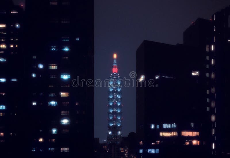 Taiwan Taipei city night stock image. Image of destinations - 40764209