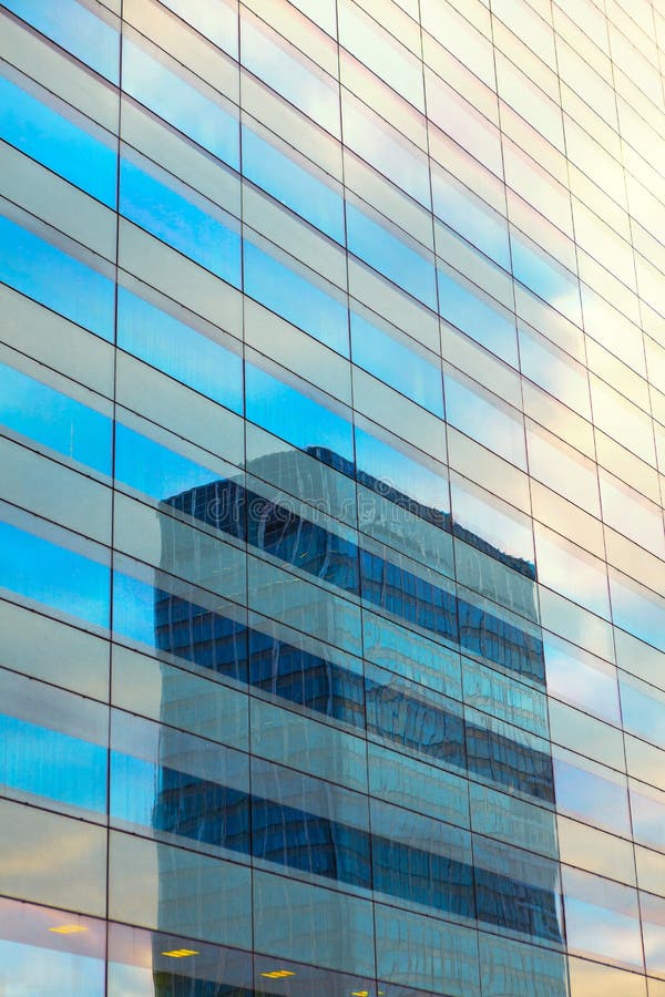 Skyscraper Reflected in the Facade Windows Stock Image - Image of ...