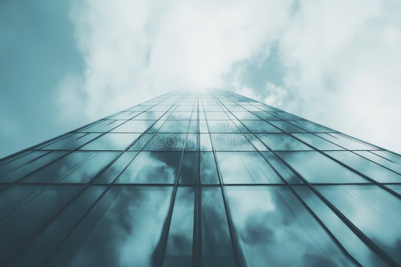 Skyscraper Reflection of Clouds in Modern Architectural Design Urban ...