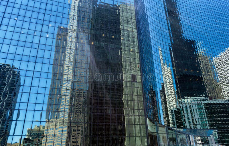 Skyscraper Reflections in Chicago Stock Photo - Image of windows ...