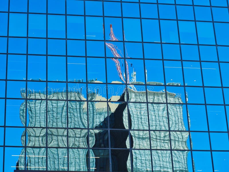 Skyscraper Reflections in Glass Windows, Distorted Image Stock Image ...