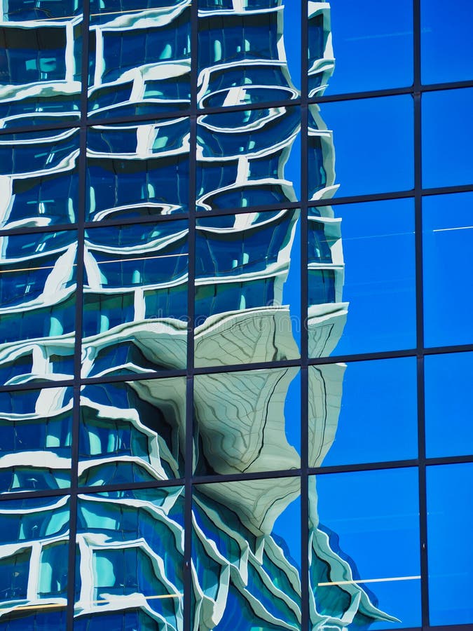 Skyscraper Reflections in Glass Windows, Distorted Image Stock Photo ...