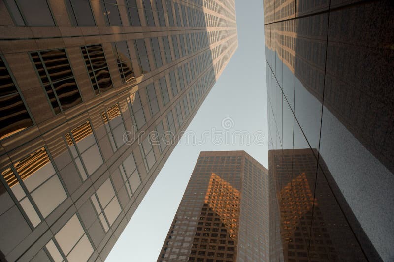 Skyscraper Reflections at Sunset Stock Image - Image of steel, skyline ...