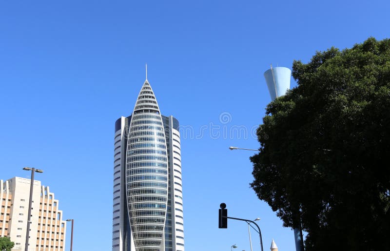 Skyscraper Sail in Haifa stock image. Image of mediterranean - 102257653