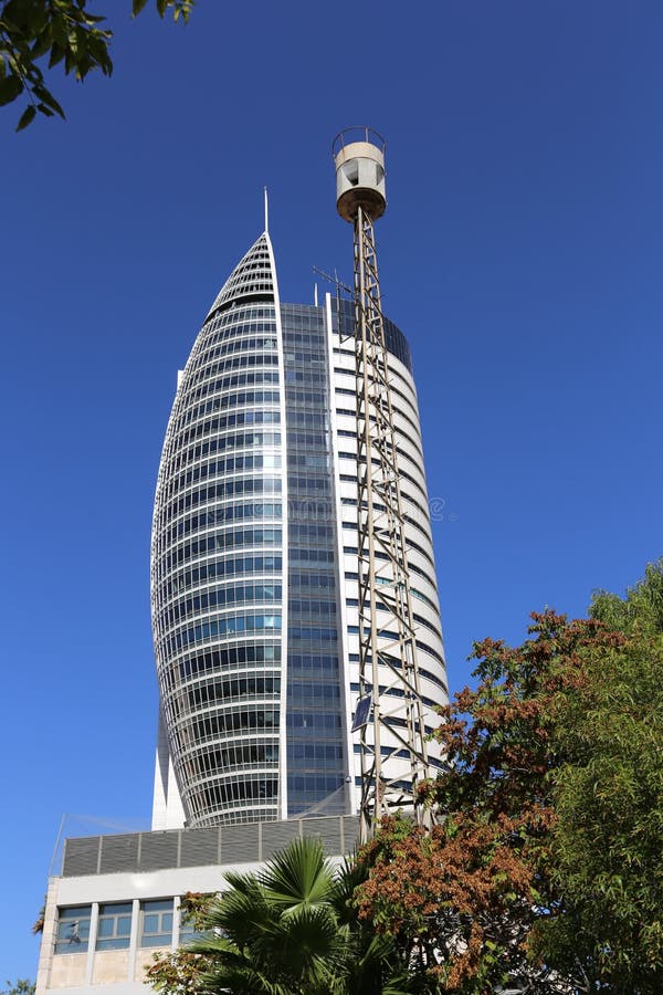 Skyscraper Sail in Haifa stock image. Image of rest - 102257973