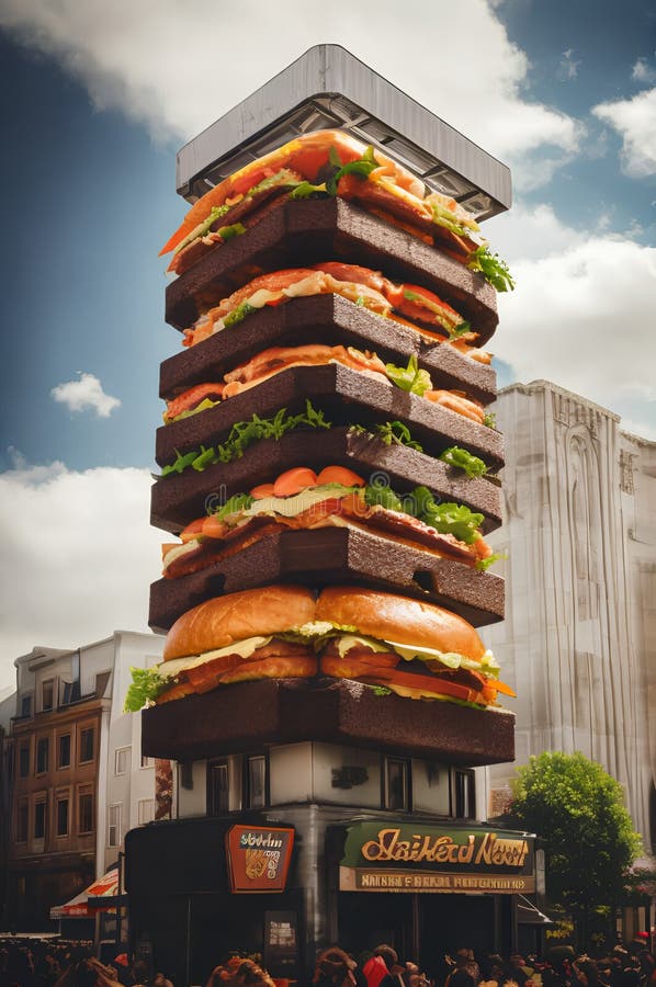 Skyscraper Sandwich, Building Made in the Form of a Huge Sandwich Stock ...