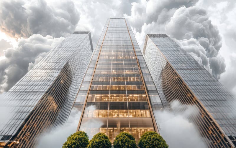 Skyscraper with Smoke Billowing from Its Structure, Indicating a ...