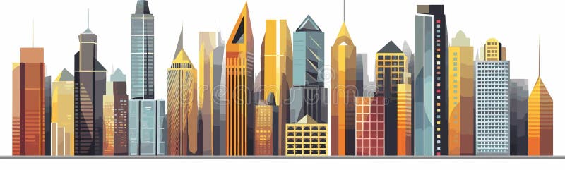 Skyscraper Street Vector Simple Illustration Stock Vector ...
