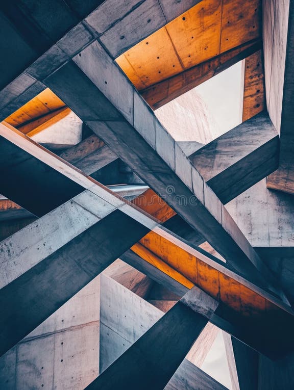 Skyscraper Structure with Multiple Beams Stock Image - Image of ...