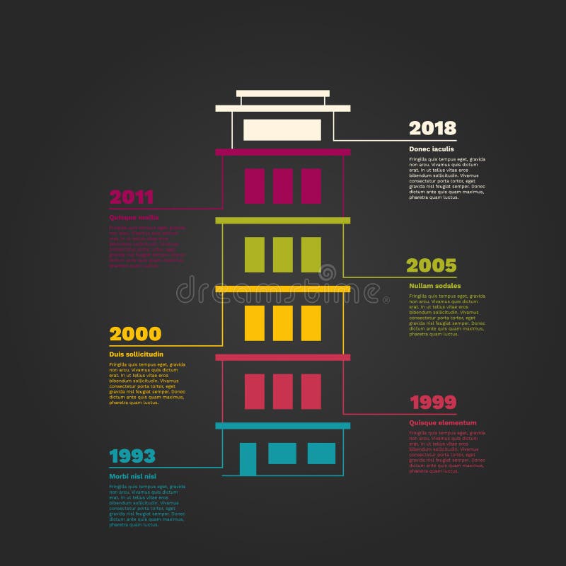 Skyscraper Timeline Infographic. Stock Vector - Illustration of ...