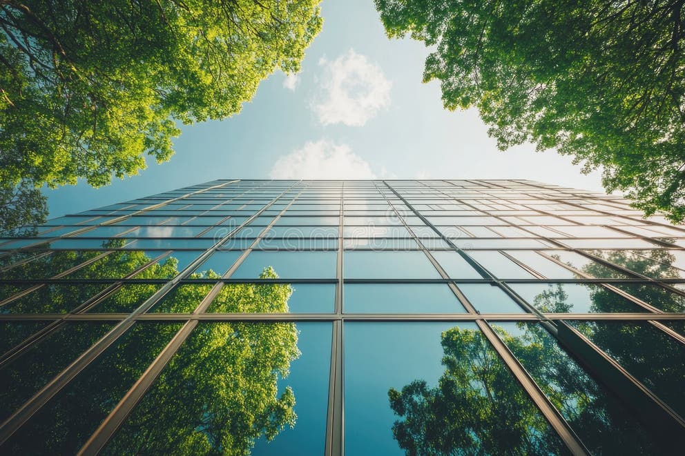 Skyscraper with Trees stock photo. Image of real, property - 380648592