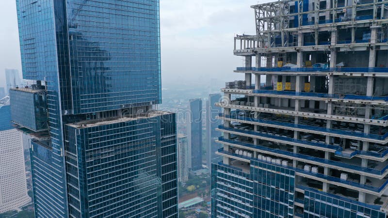 Skyscraper Under Construction, with Crane on Top, for Urban and ...