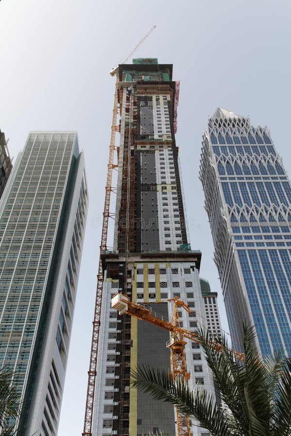 Skyscraper Under Construction Dubai Stock Image - Image of exterior ...
