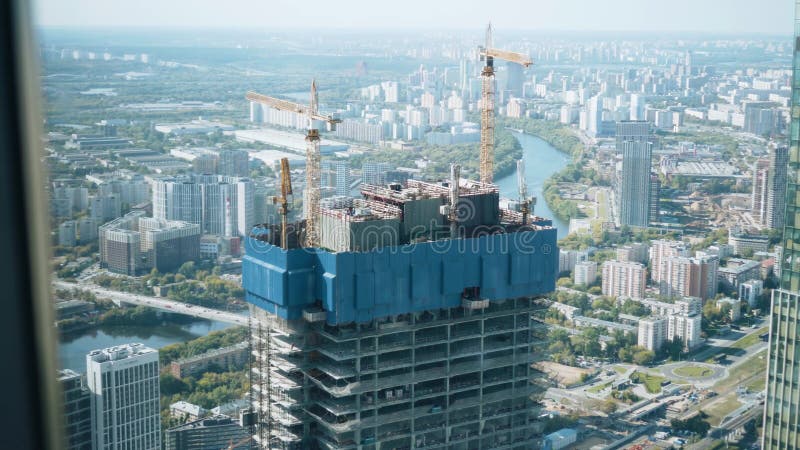 Skyscraper Under Construction. Visible Construction of the Fixture ...