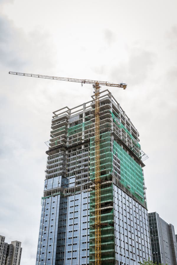 Skyscraper Under Constructure Stock Image - Image of buildings, logo ...