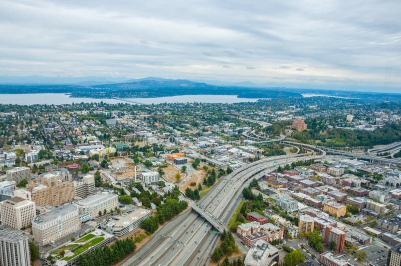 High View on Seattle Highway Stock Photo - Image of beautiful ...