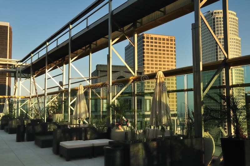 Skyscraper vista stock image. Image of lounge, city, mountains - 6943887