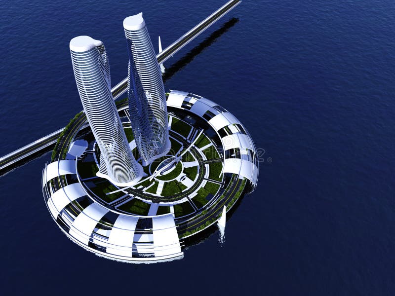 Architecture on the water stock illustration. Illustration of exterior ...