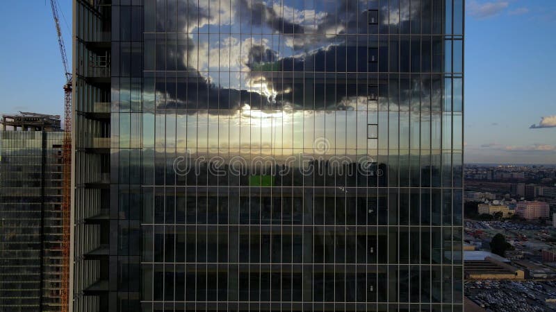 Skyscraper Windows with Flashing White Scratches Stock Video - Video of ...