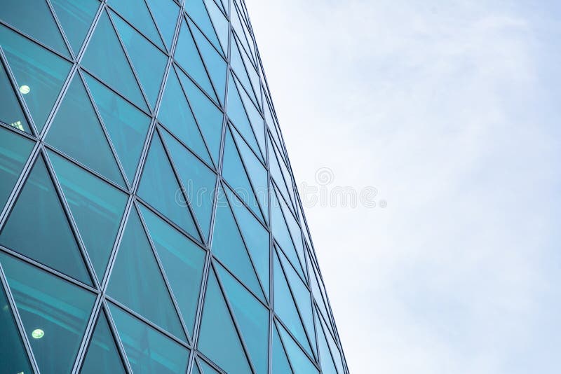 Skyscraper Windows in Shape of Triangle Close Up Stock Photo - Image of ...